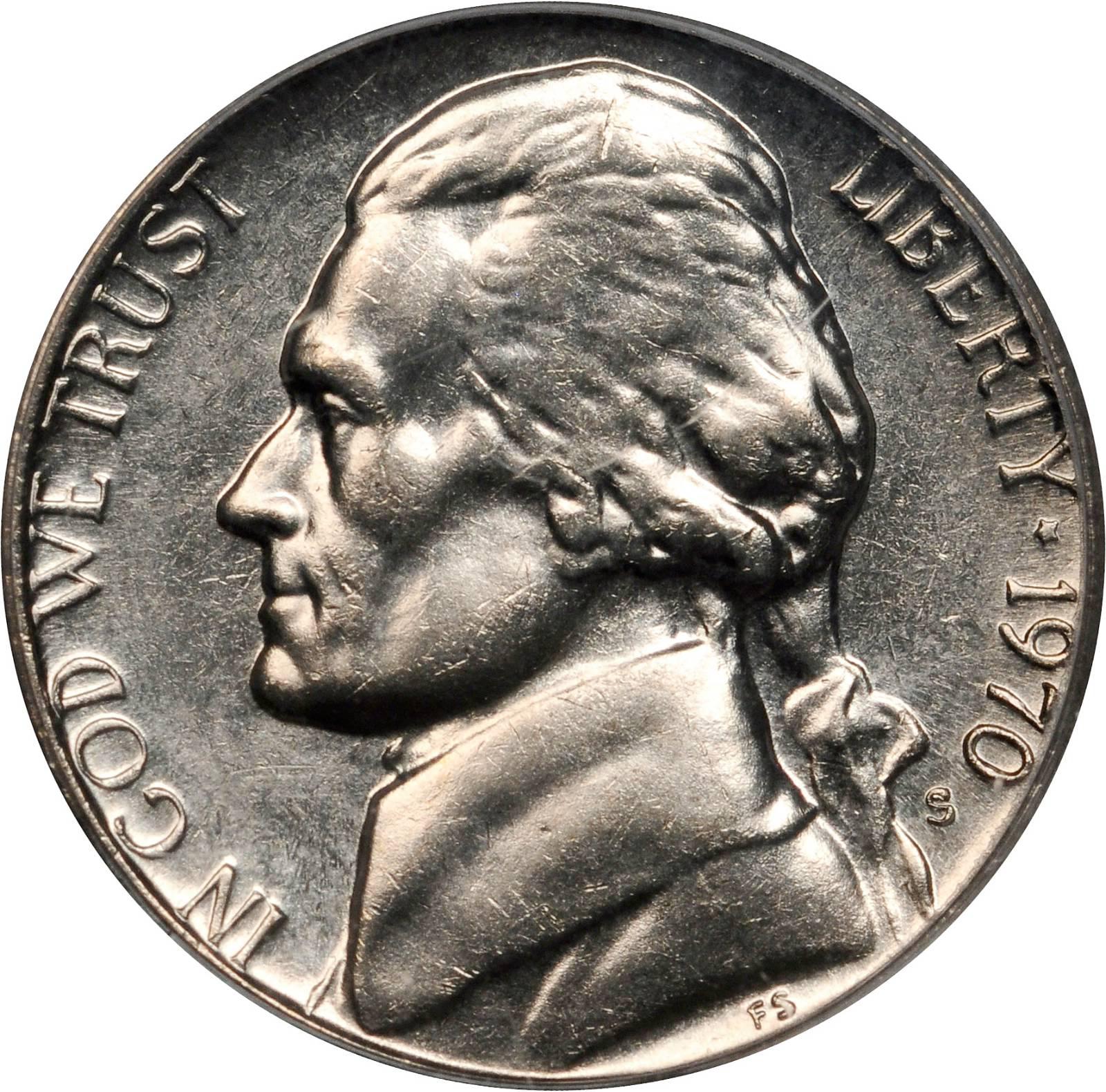 1970 S Jefferson Nickel Sell Auction Modern Coins