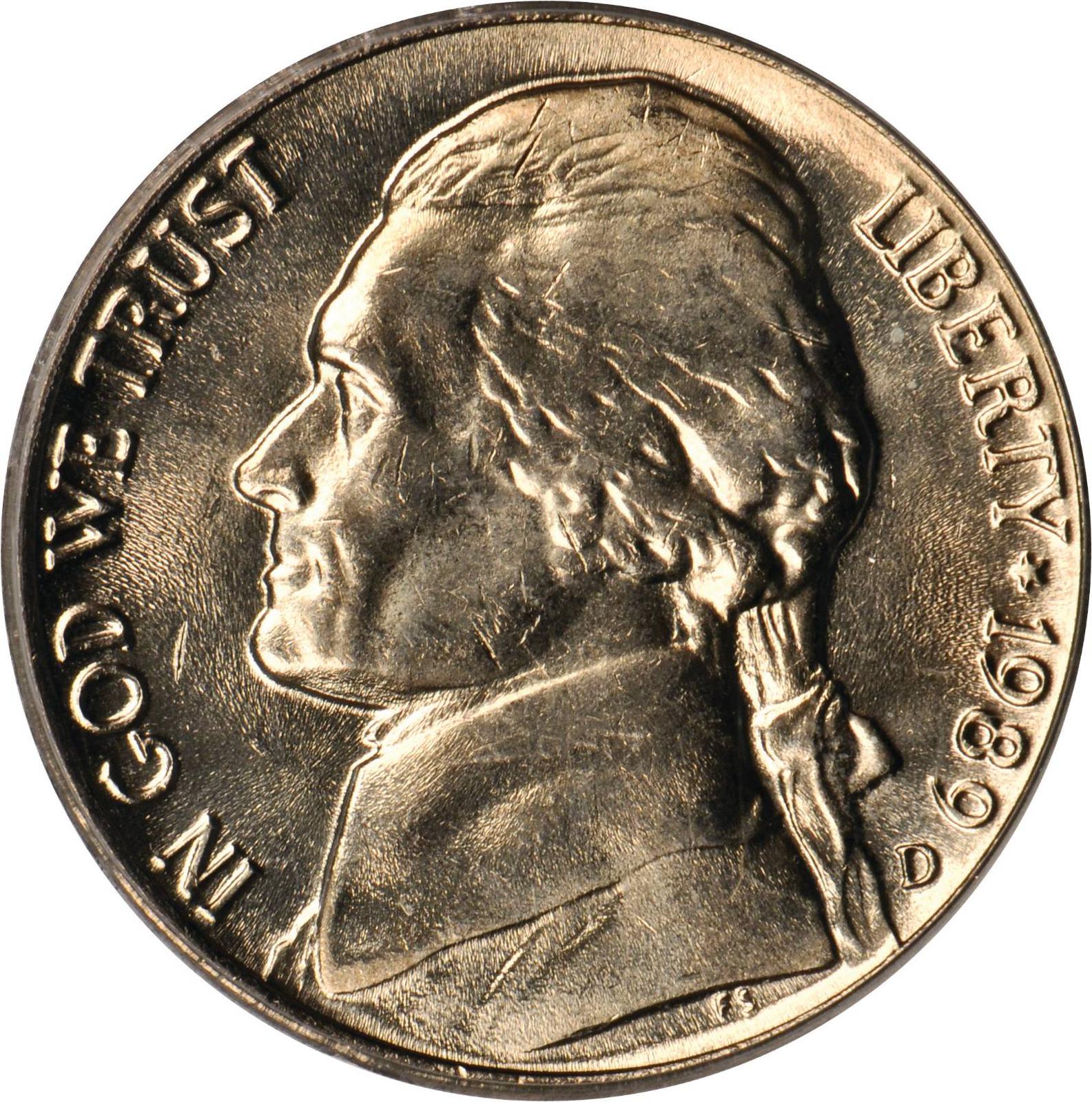 1989 D Jefferson Nickel Sell Auction Modern Coins